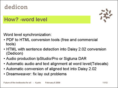Textbooks in the DAISY Format toward the Future